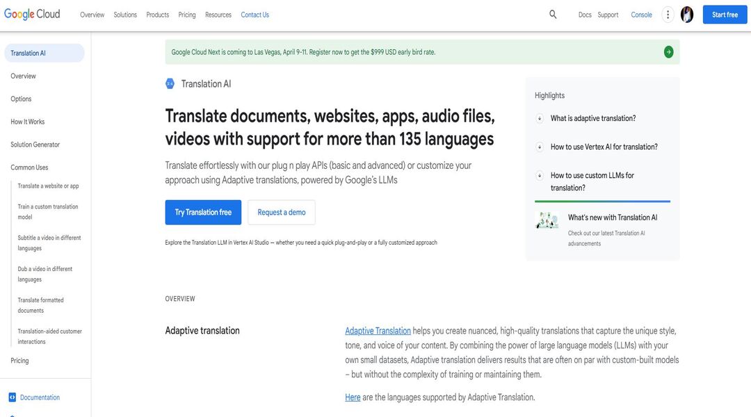 ما هي مميزات ترجمة Google Cloud Translation AI - منصة مُلهمون