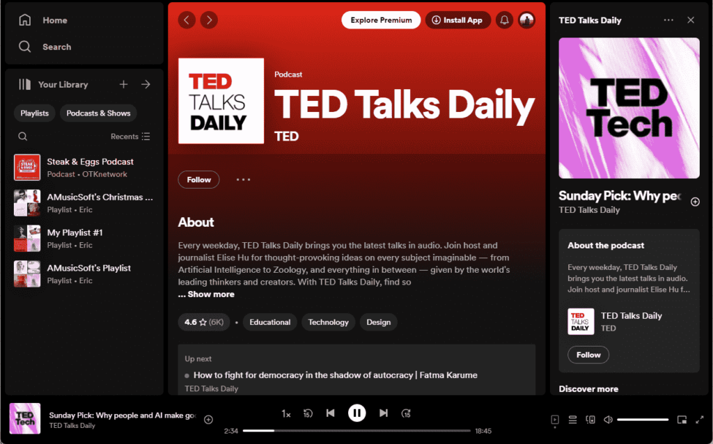 بودكاست TED Daily Talks لتطوير اللغة الإنجليزية بطريقة جذابة مناسب للمبتدئين - منصة مُلهمون